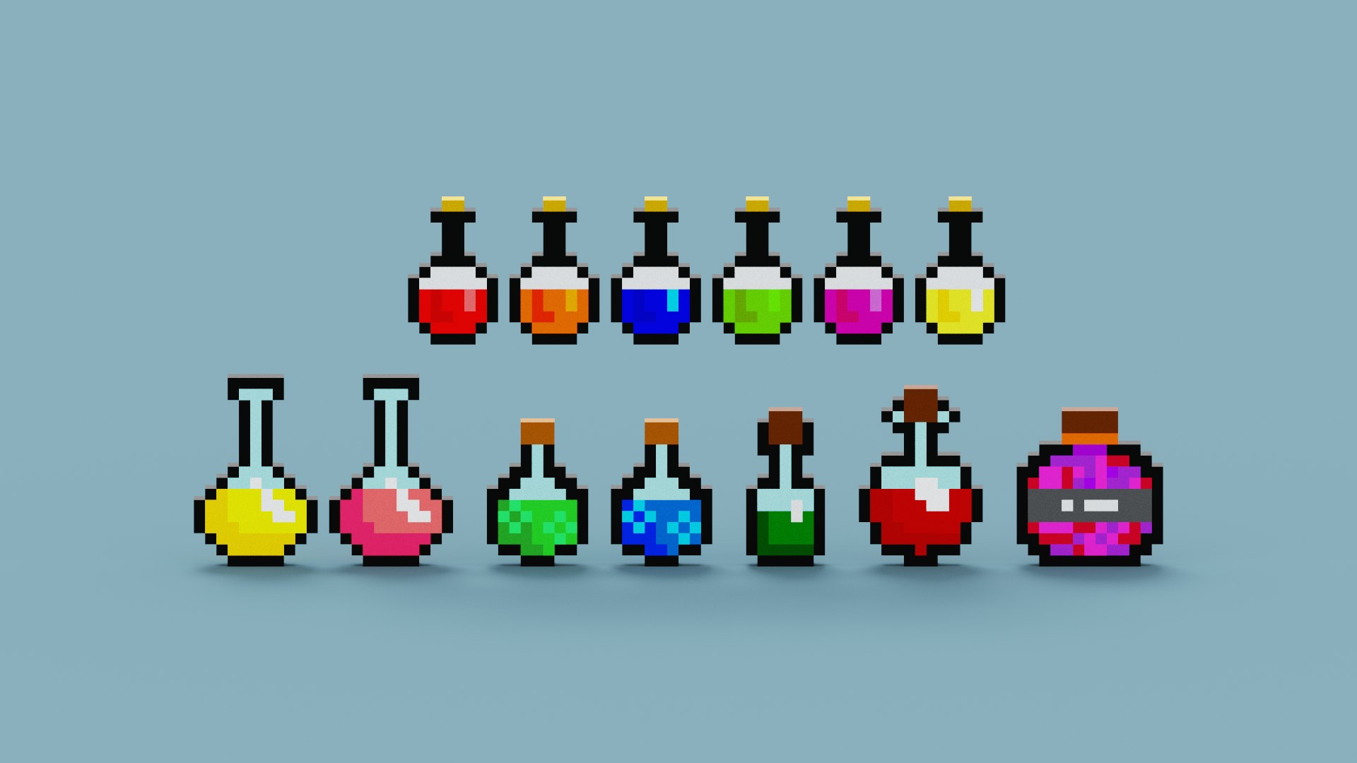3D Pixel Potion Pack - TurboSquid 2026571
