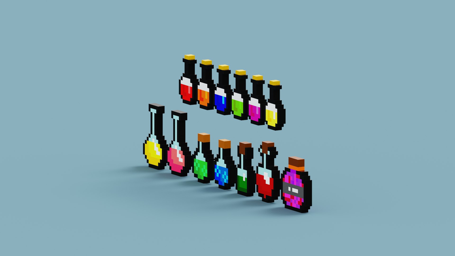 3D Pixel Potion Pack - TurboSquid 2026571