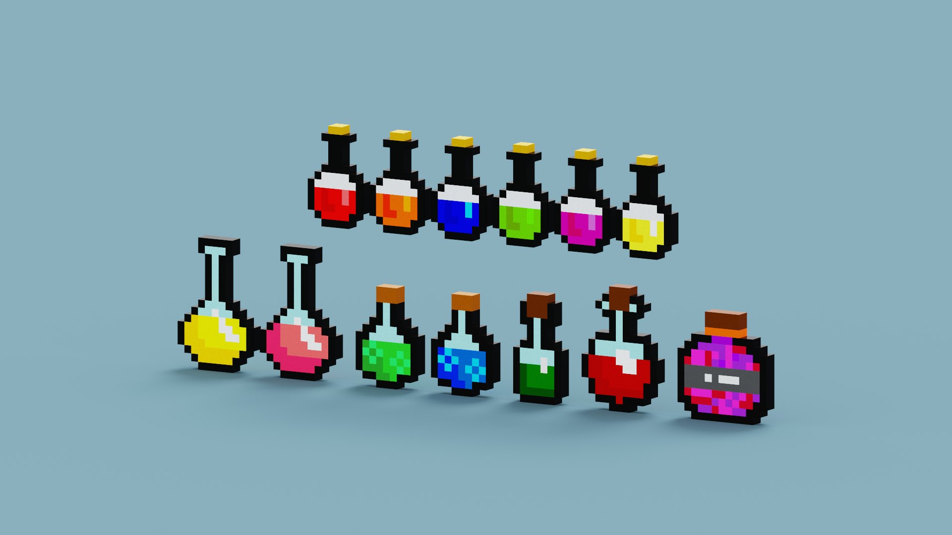 3D Pixel Potion Pack - TurboSquid 2026571