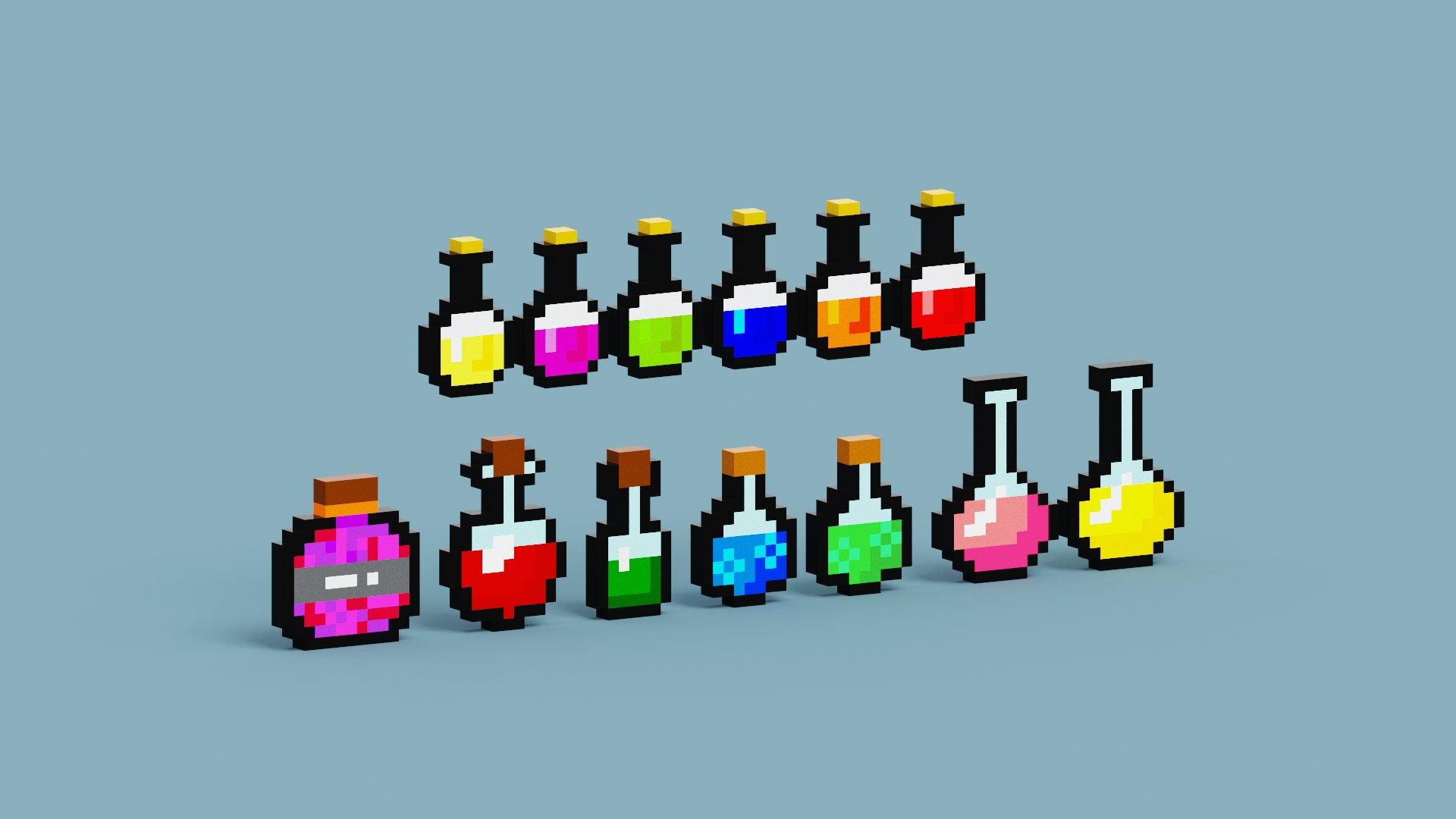 3D Pixel Potion Pack - TurboSquid 2026571