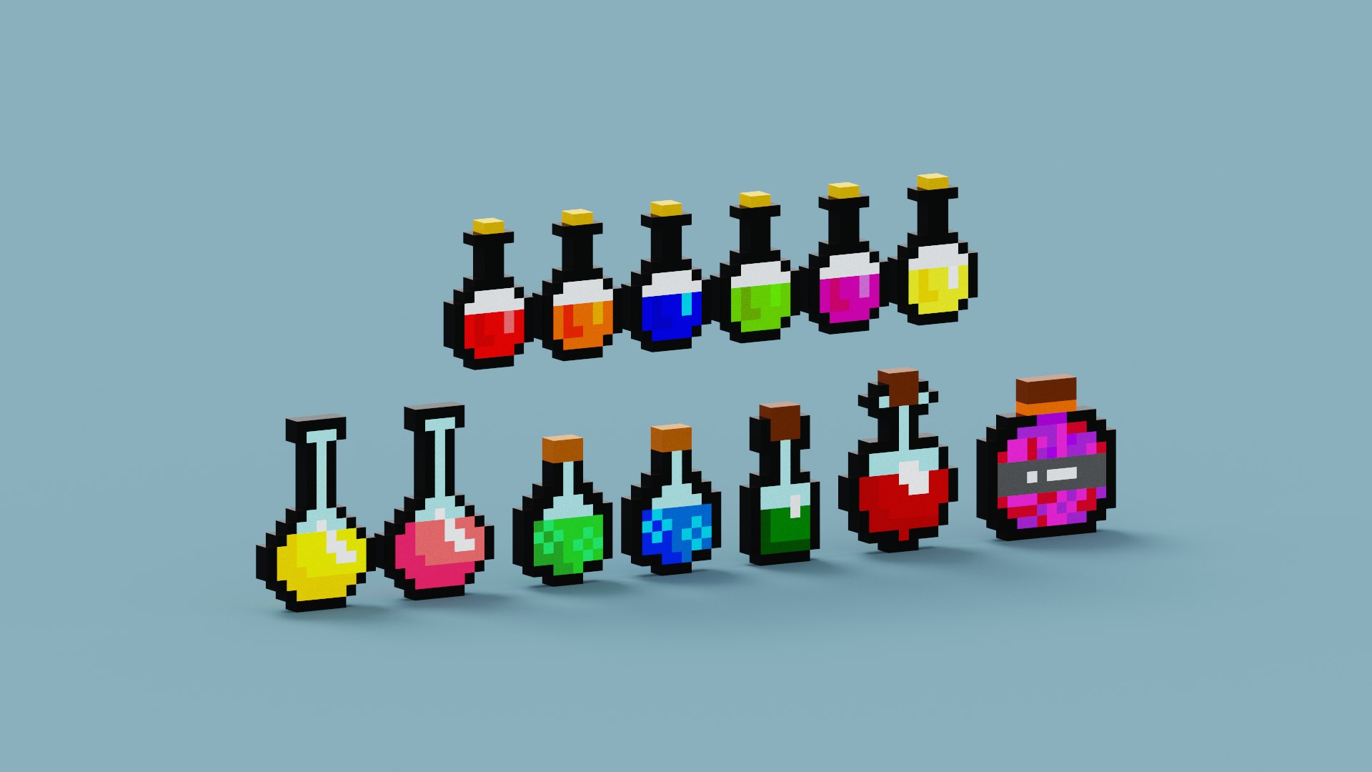 3D Pixel Potion Pack - TurboSquid 2026571
