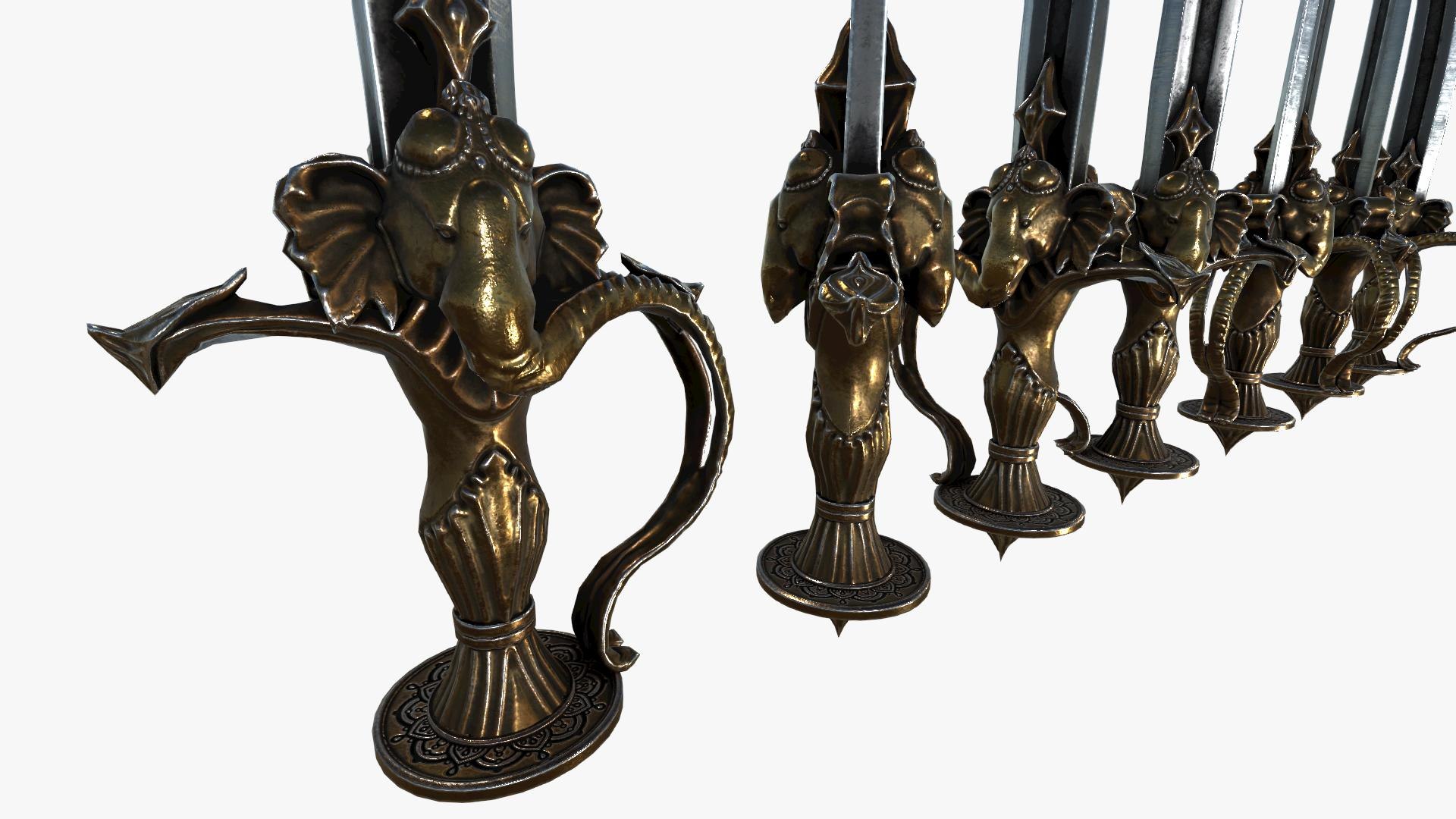 3D Fantasy Sword RPG Indian Talwar Talwaar Tulwar Sabre Sword Curved ...