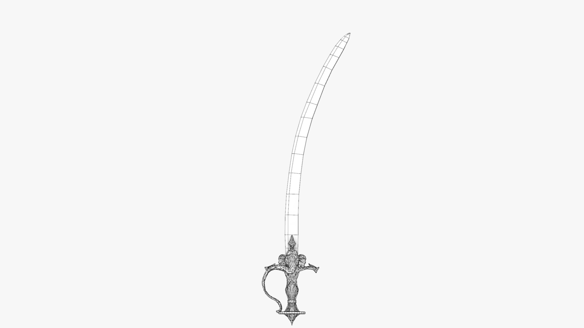3D Fantasy Sword RPG Indian Talwar Talwaar Tulwar Sabre Sword Curved ...
