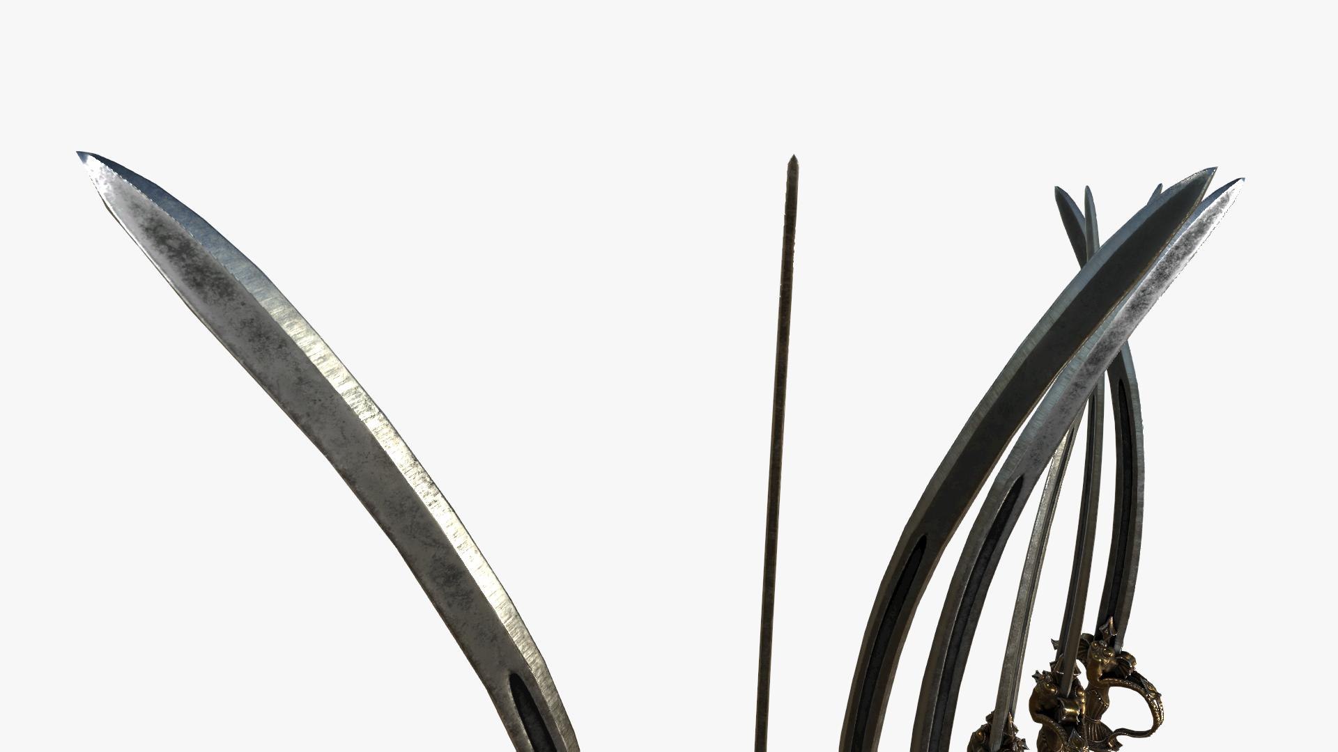 3D Fantasy Sword RPG Indian Talwar Talwaar Tulwar Sabre Sword Curved ...