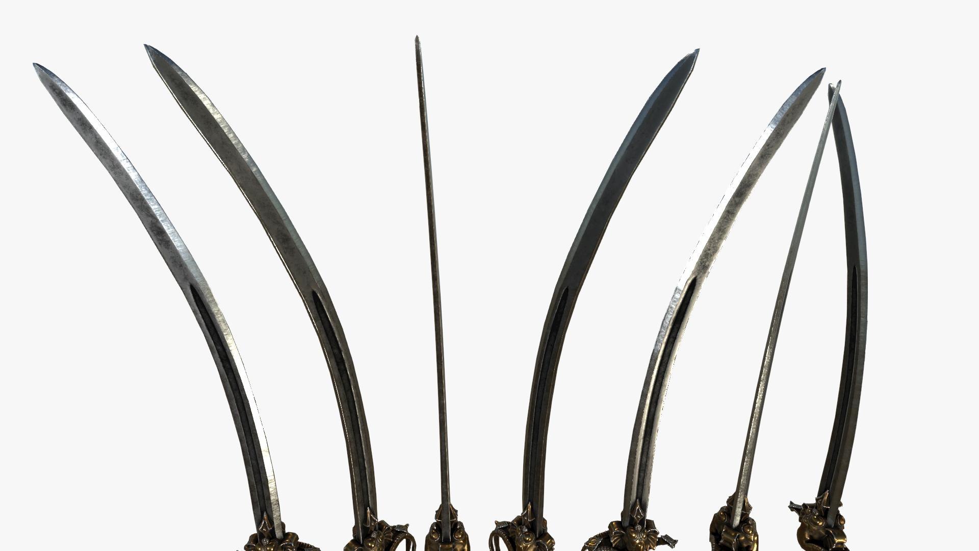 3D Fantasy Sword RPG Indian Talwar Talwaar Tulwar Sabre Sword Curved ...