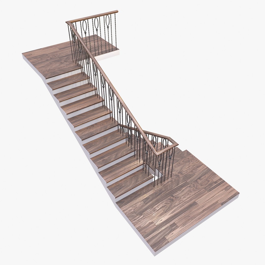 3D Staircase With Cast Iron Railings - TurboSquid 1830050