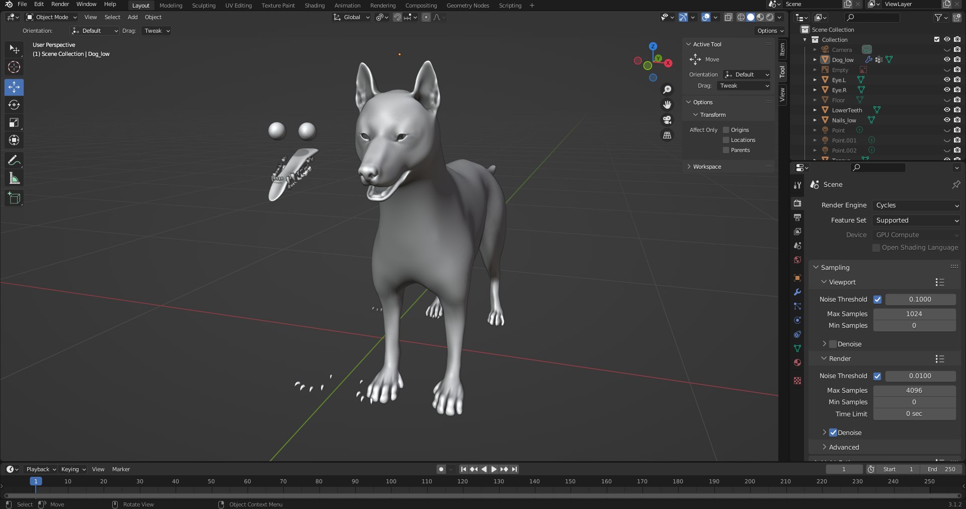 Fur Gray Wolf Rigged V01 In Blender 3D Model - TurboSquid 1988176