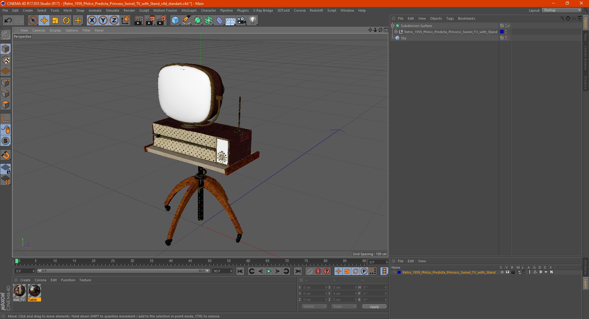 3D retro 1959 philco predicta - TurboSquid 1603722