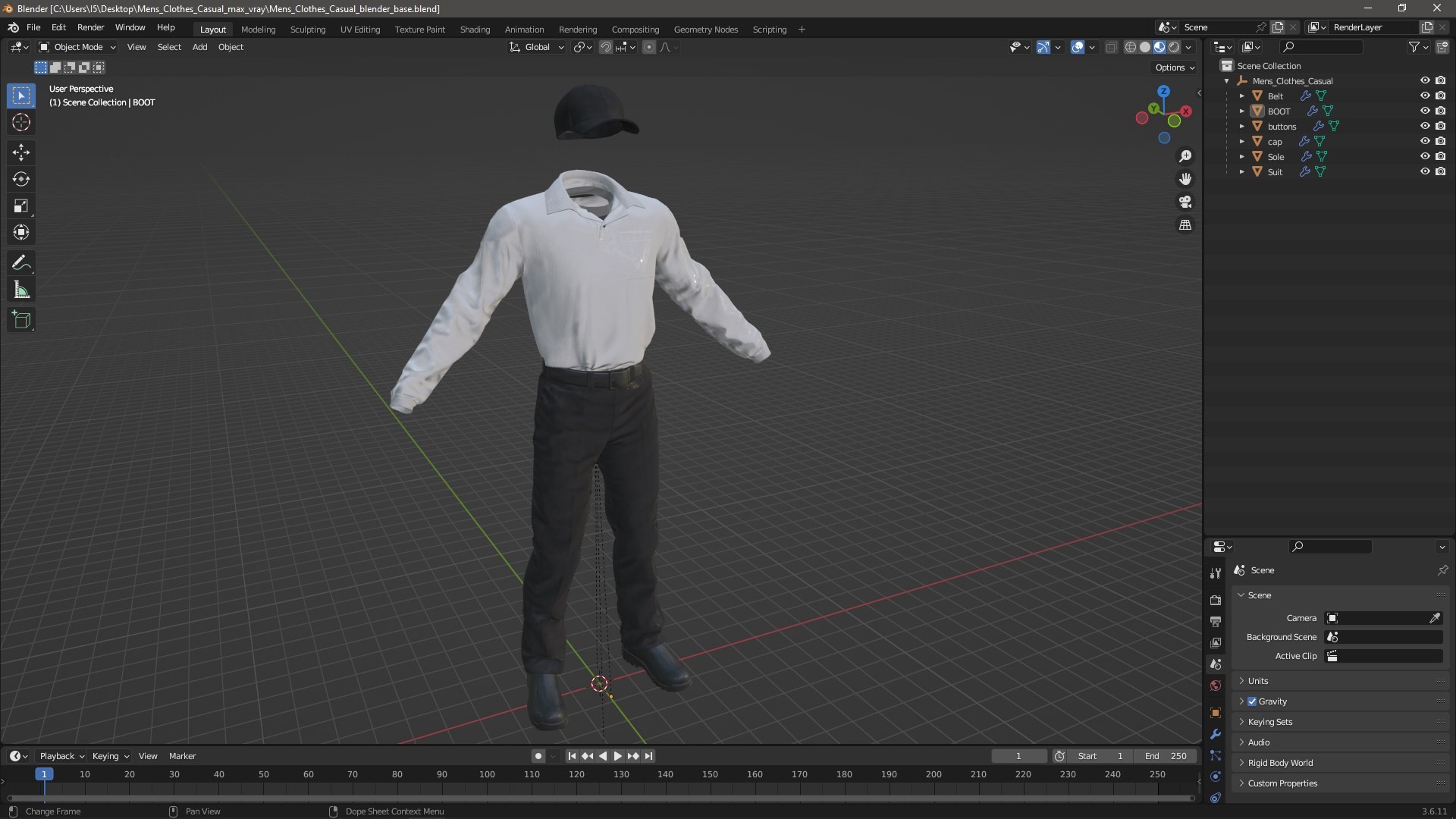 Mens Clothes Casual Model - TurboSquid 2297261