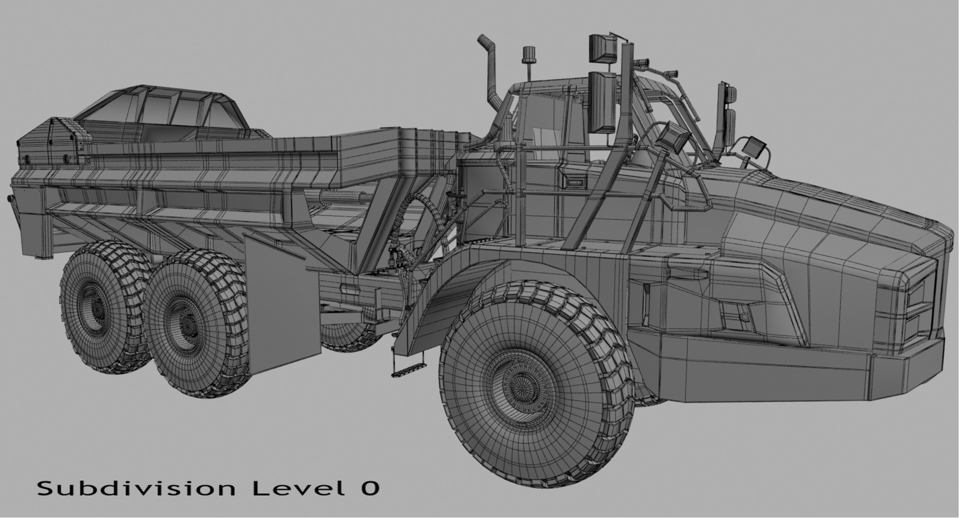3ds max articulated hauler truck vehicle