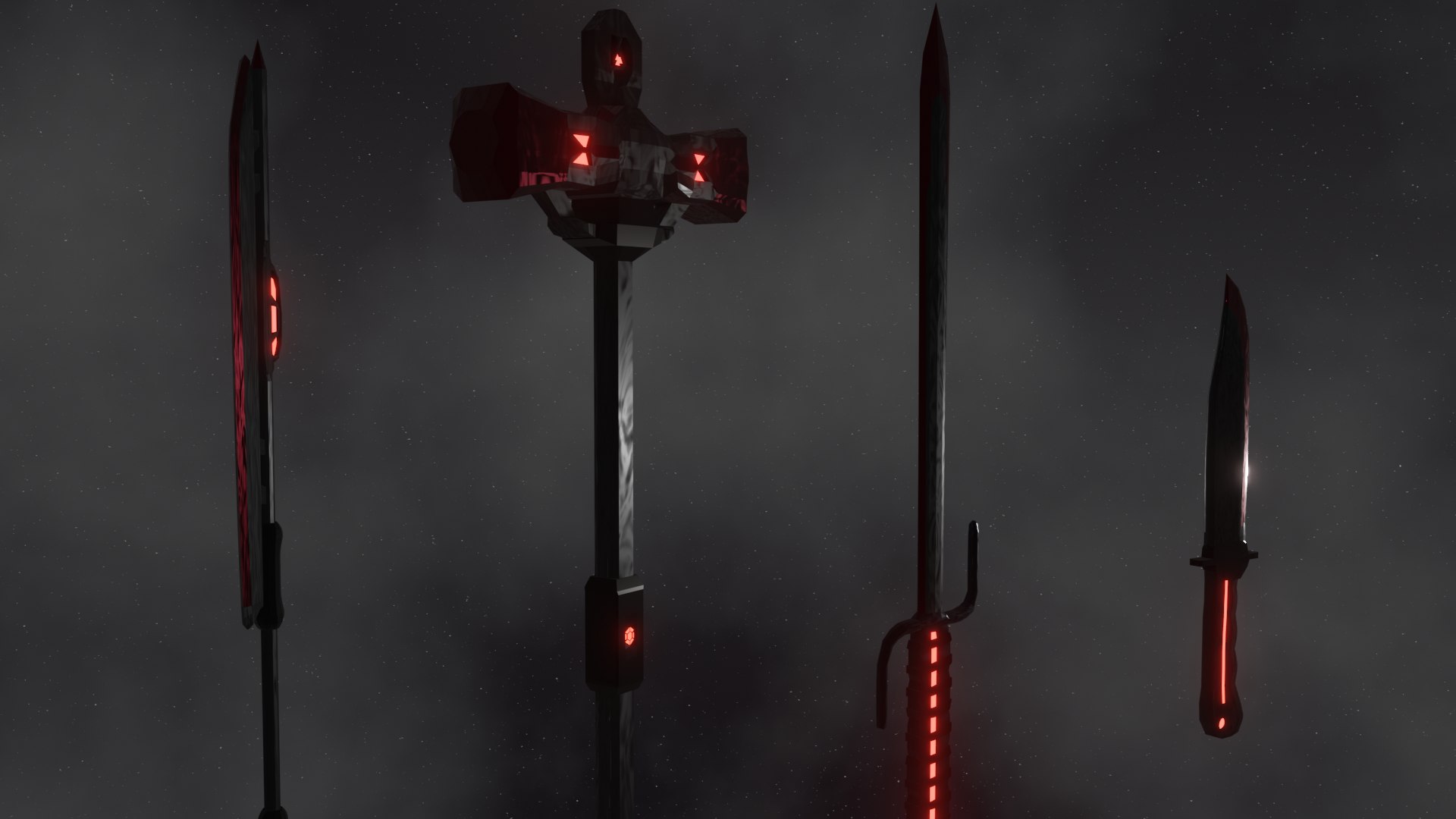 3D Low Poly Glowing Weapons Collection Model - TurboSquid 1978106