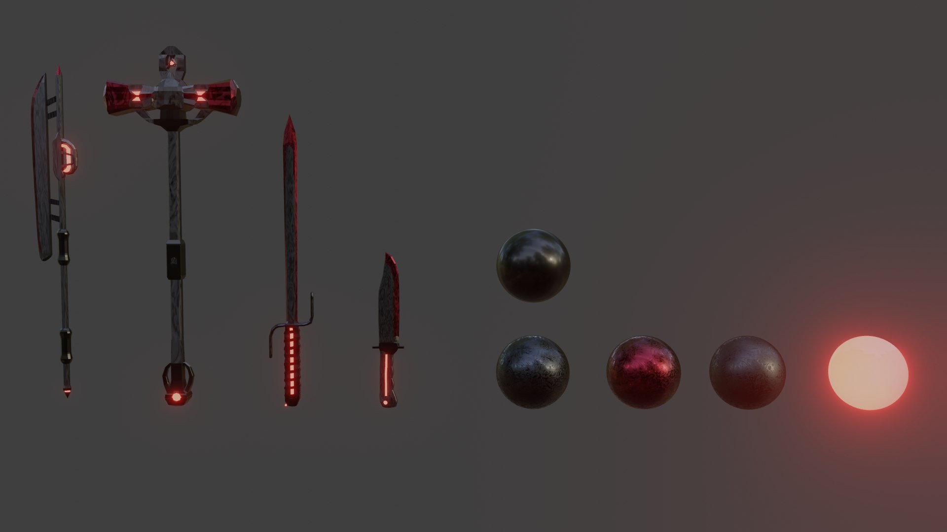 3D Low Poly Glowing Weapons Collection Model - TurboSquid 1978106