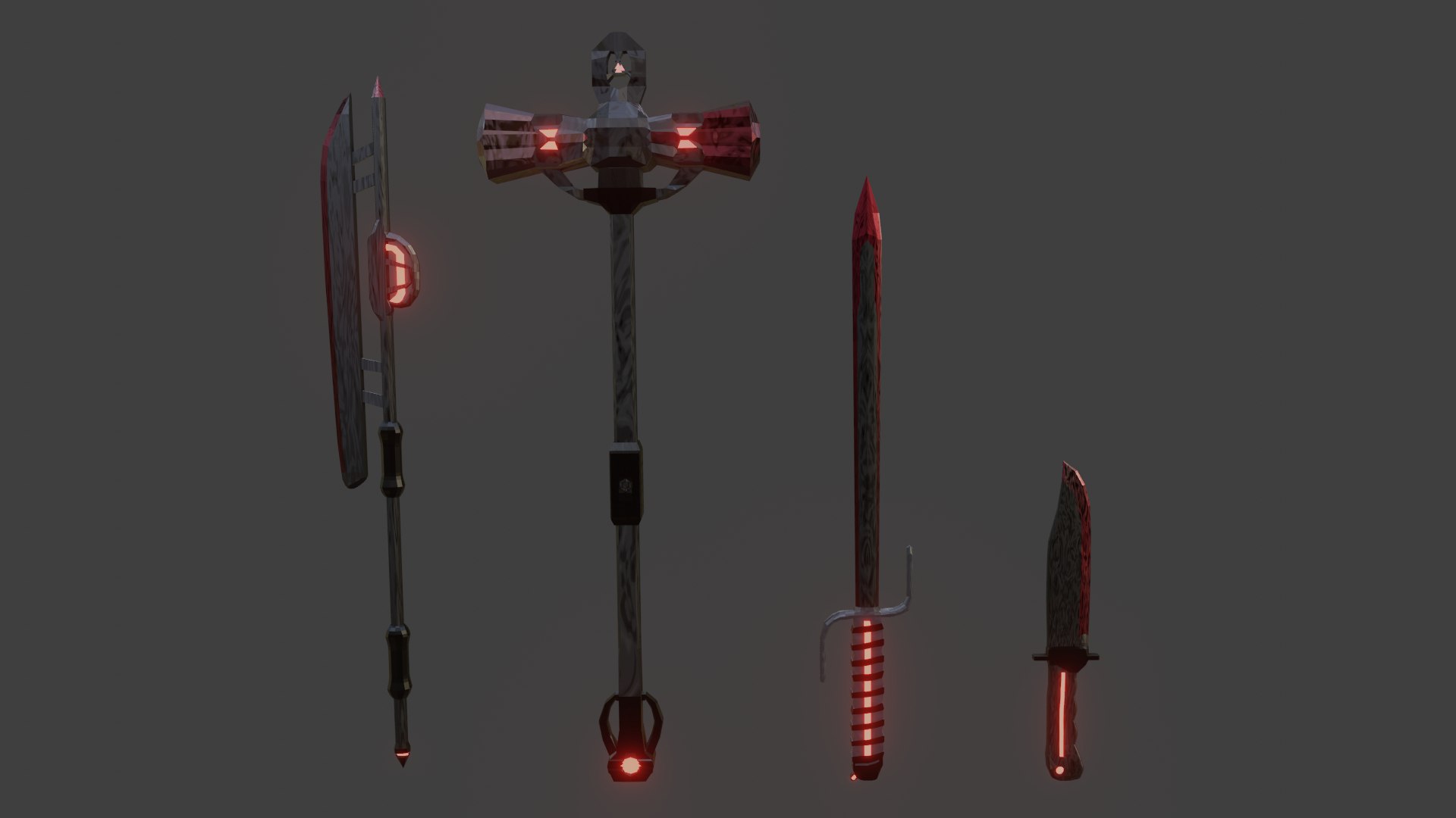 3D Low Poly Glowing Weapons Collection Model - TurboSquid 1978106