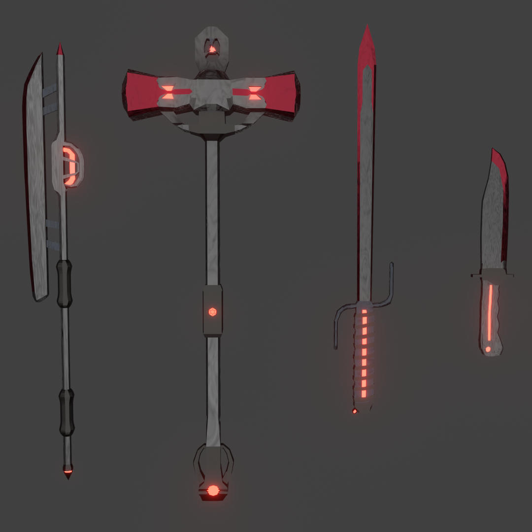 3D Low Poly Glowing Weapons Collection Model - TurboSquid 1978106