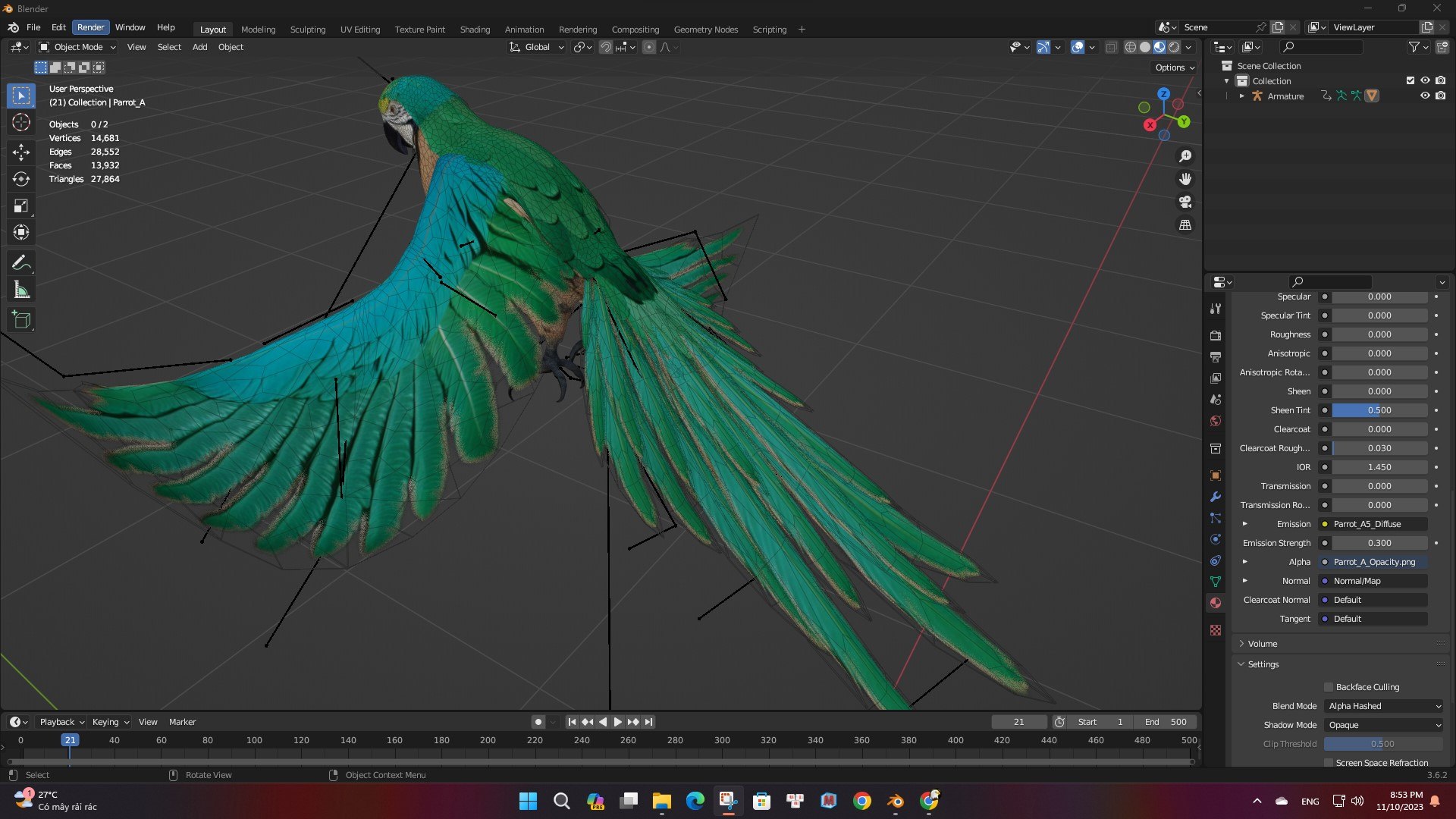 3D Parrot-A5 - TurboSquid 2432635