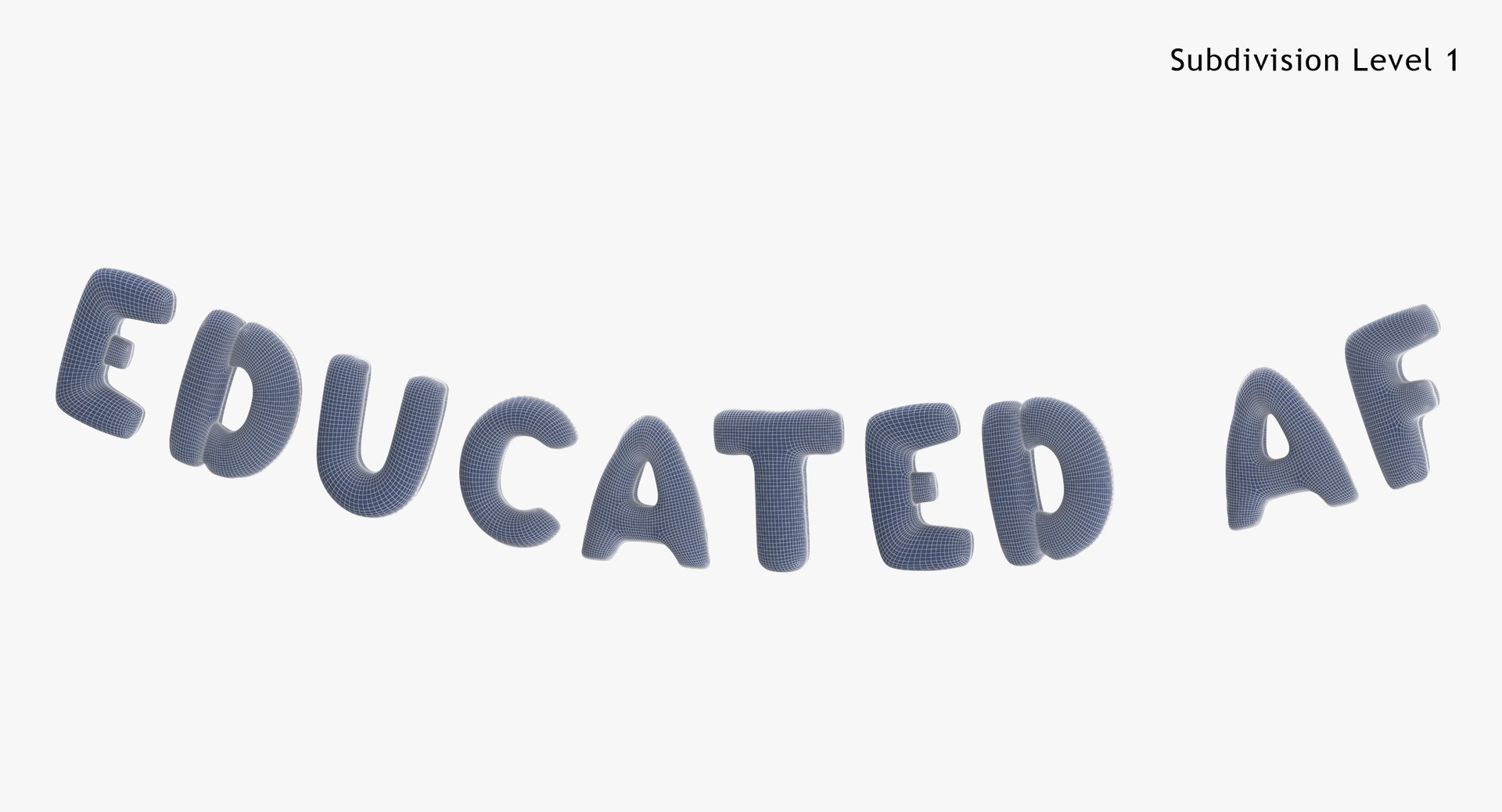 3D Foil Baloon Words Educated AF Gold Model - TurboSquid 1738902