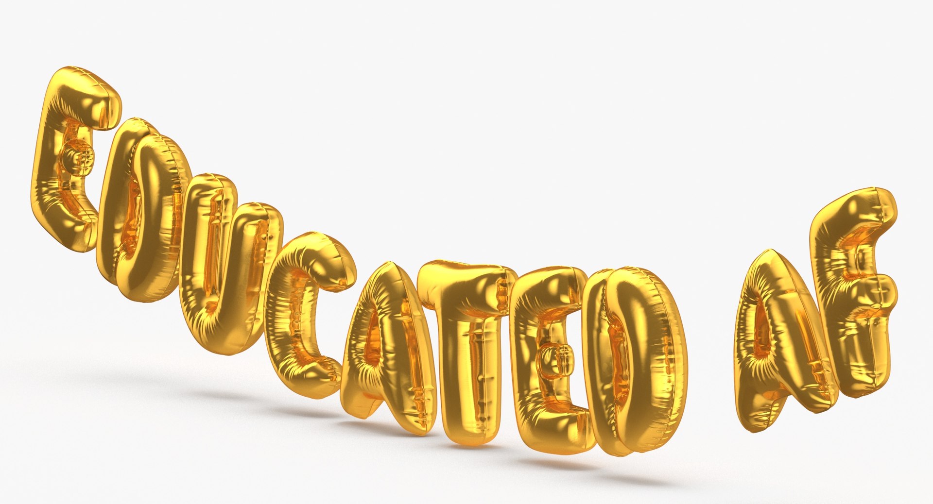3D Foil Baloon Words Educated AF Gold Model - TurboSquid 1738902