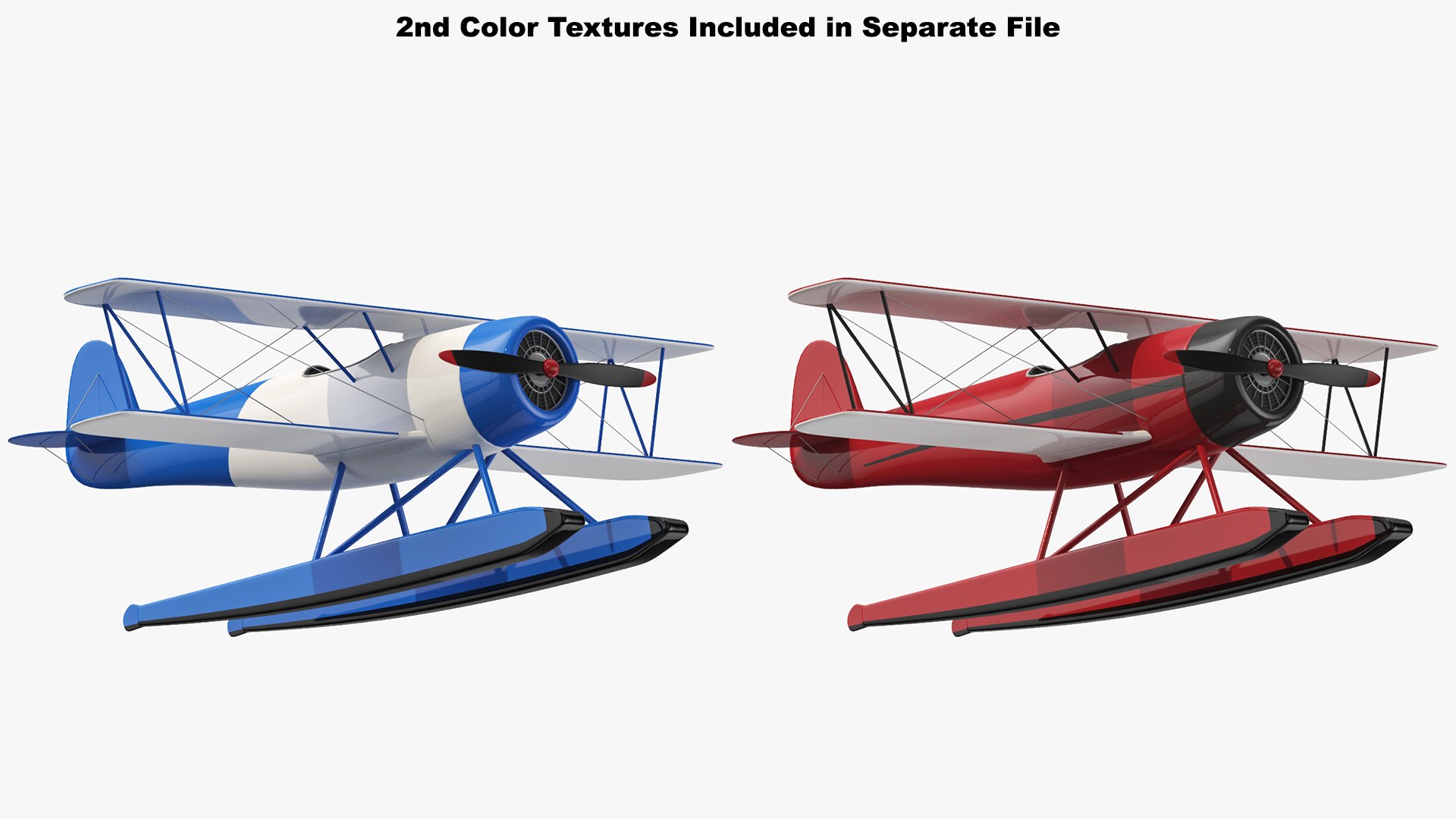 Sea Plane Biplane 03 3D Model - TurboSquid 1895325