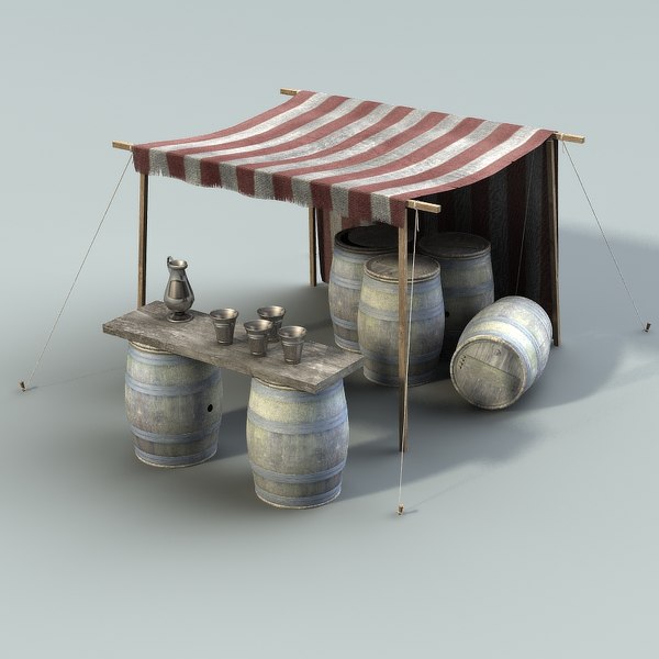 medieval fantasy stall 3d 3ds