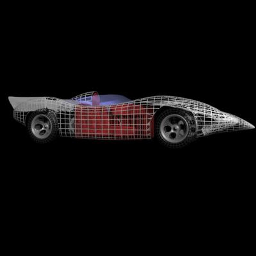 cartoon car speed racer 3d model