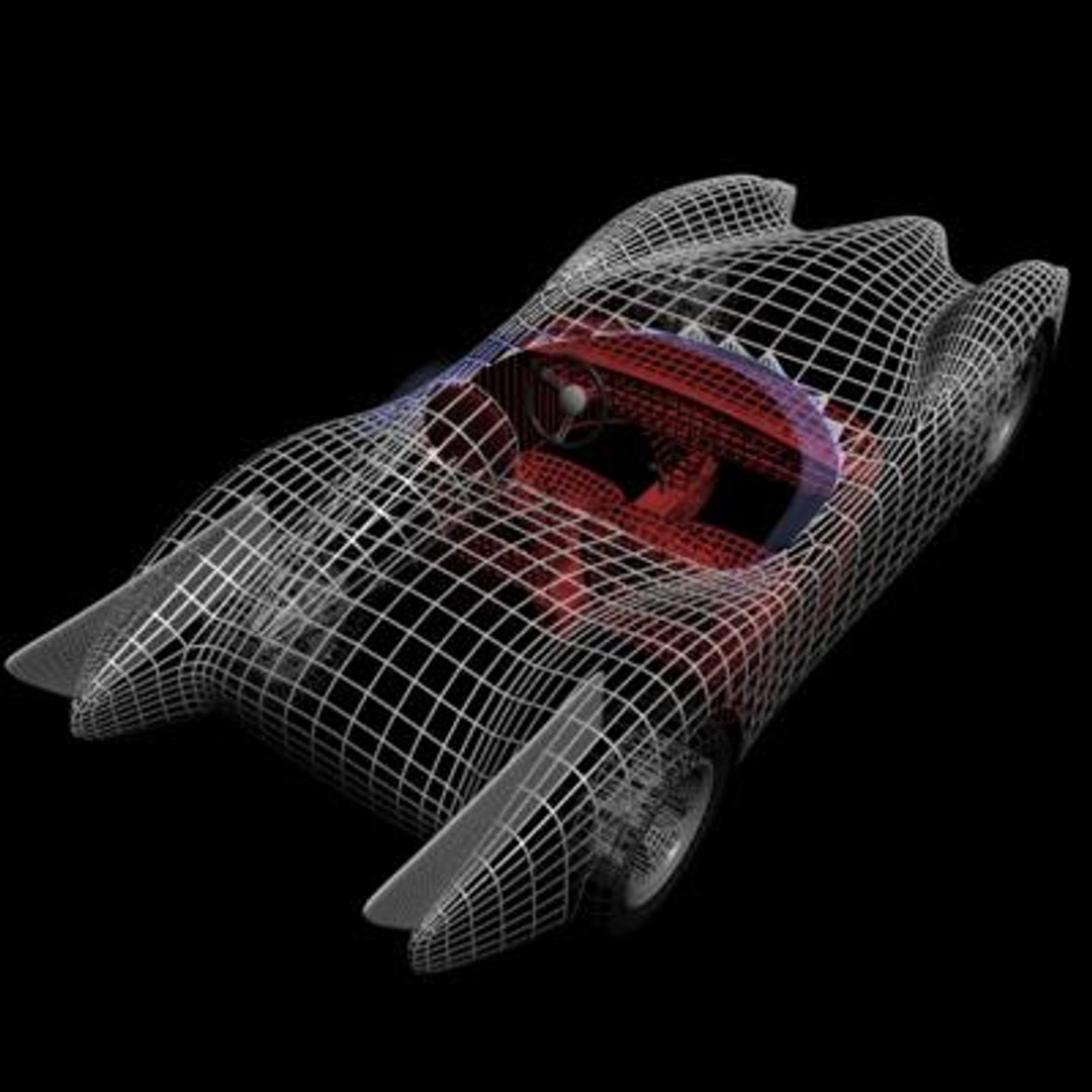 cartoon car speed racer 3d model