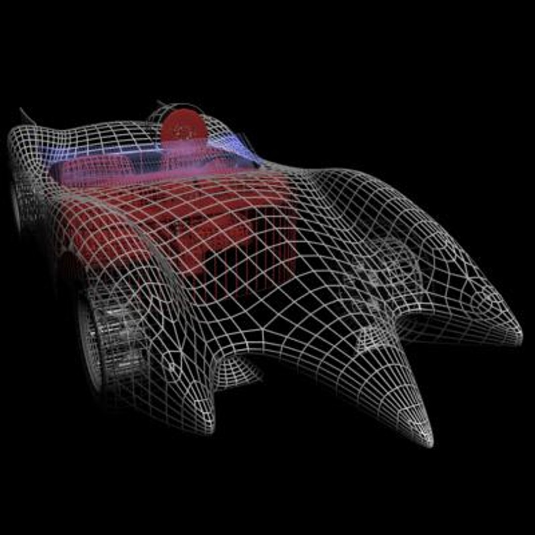 cartoon car speed racer 3d model