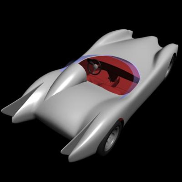 cartoon car speed racer 3d model