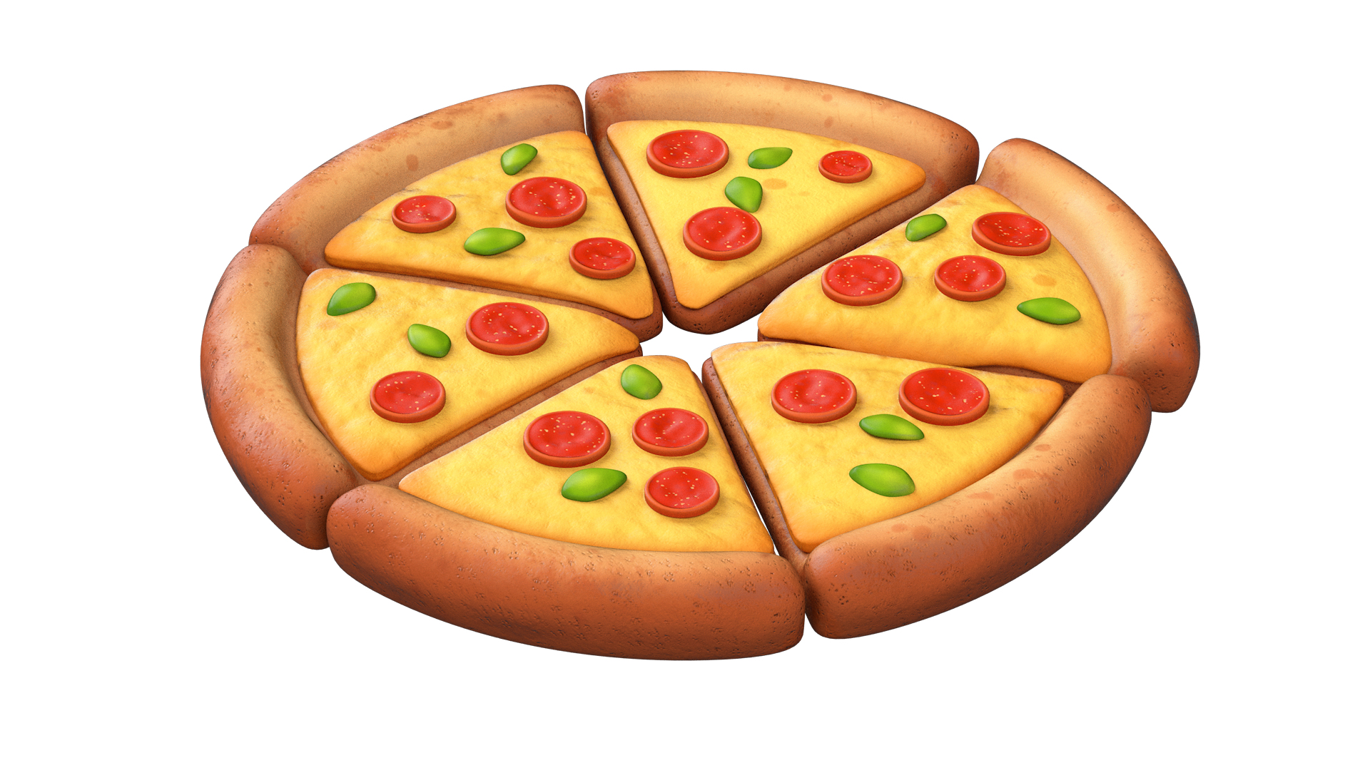 3D Cartoon Pizza Model - TurboSquid 2049623