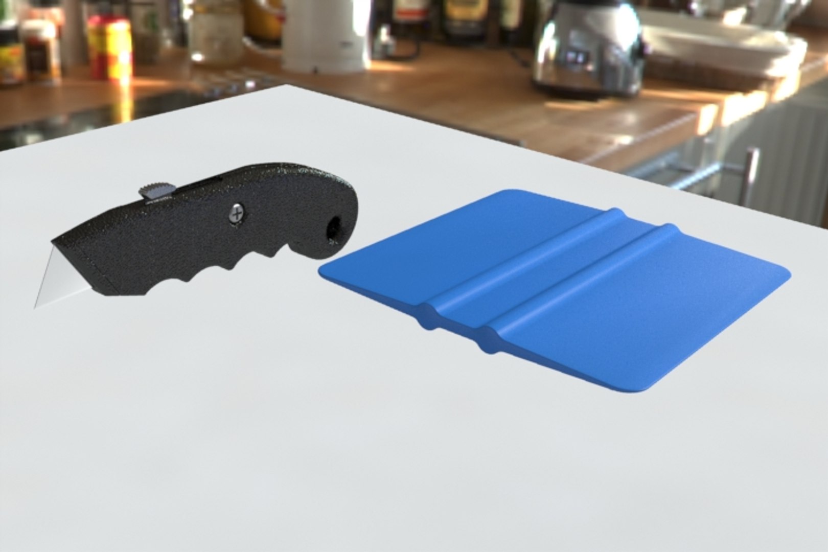 Utility Knife Squeegee 3d 3ds