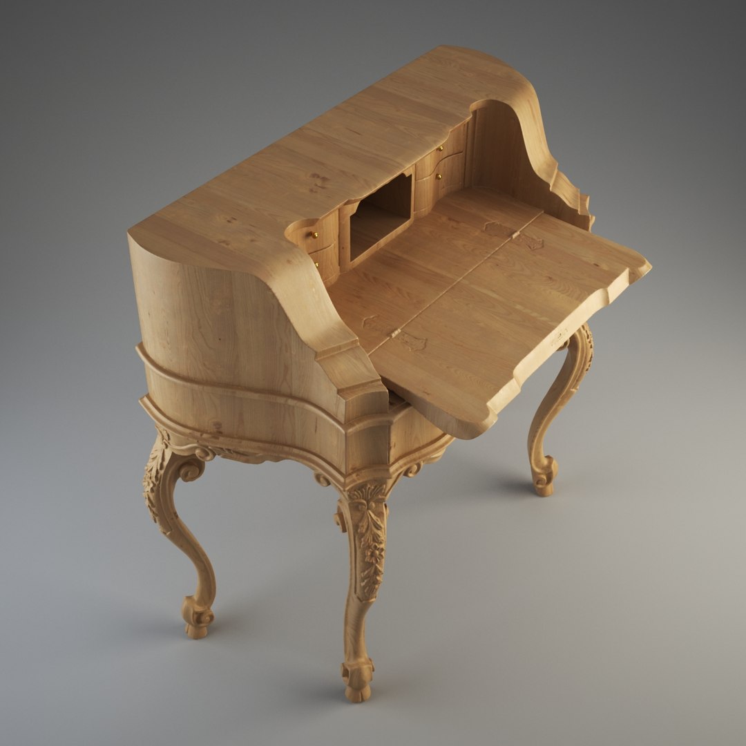 3d model writing desk