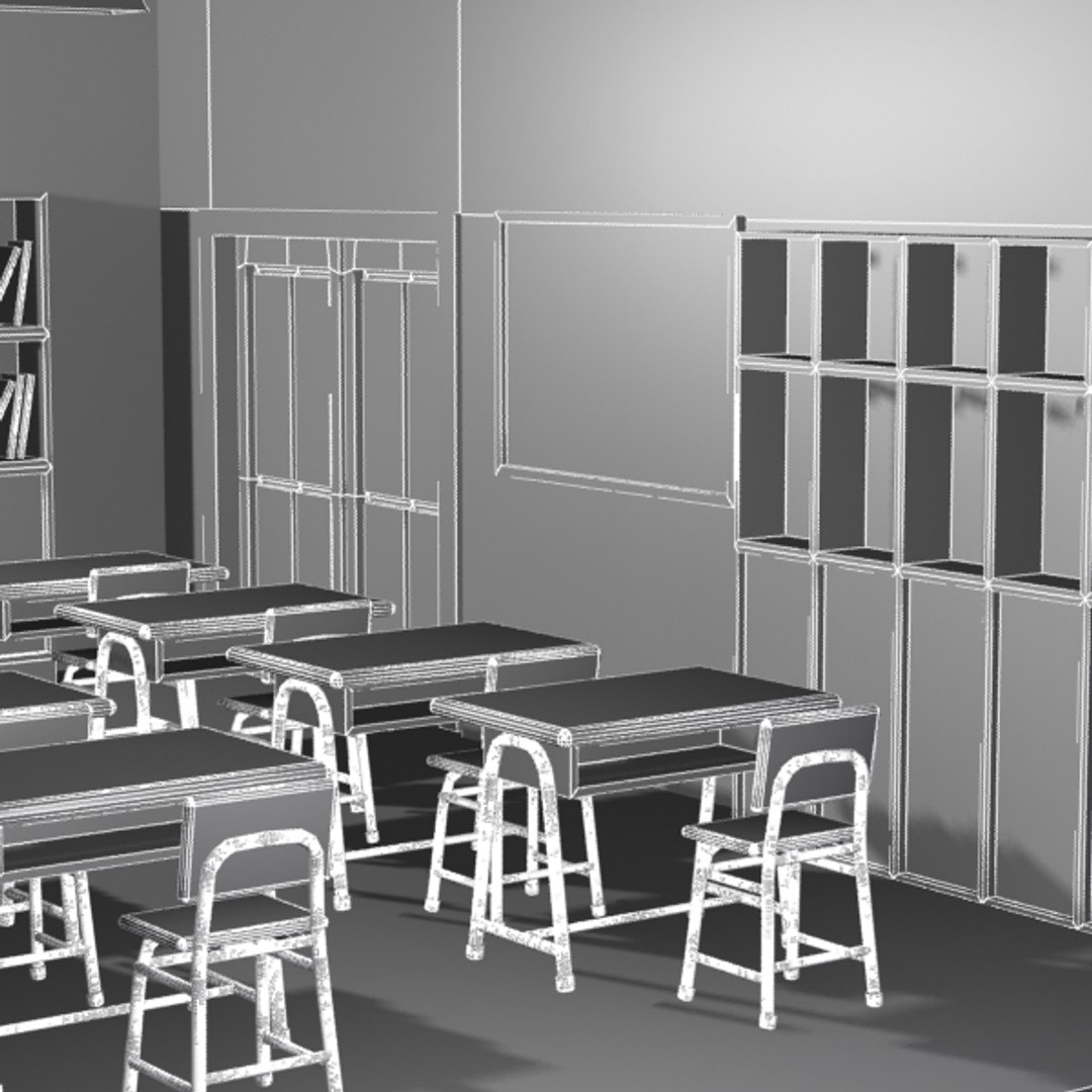 classroom class room 3d model
