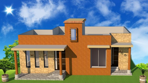 modelo 3d Casa de 3000 pies cuadrados con dibujo en autocad y modelo en ...