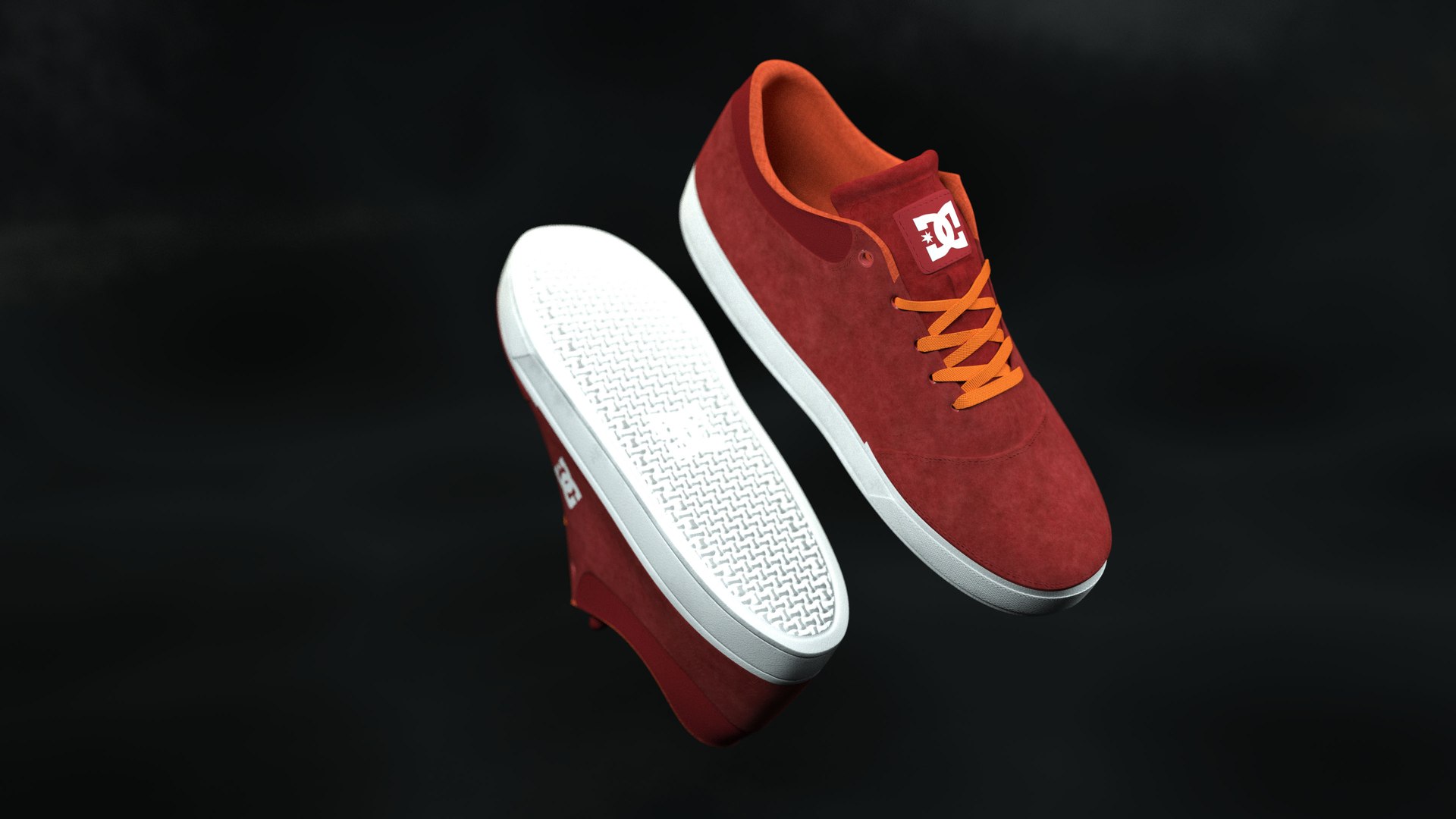 3D Dc Shoe Orange-red - - TurboSquid 1250420