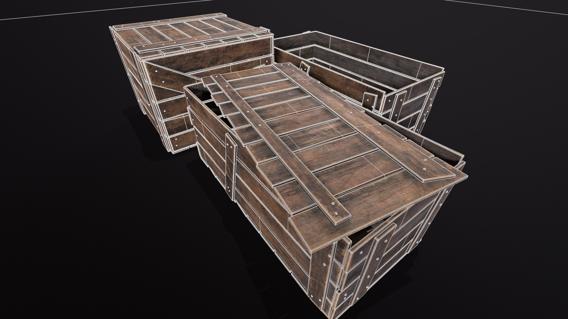 3D Wooden Crates Kit - TurboSquid 2198306