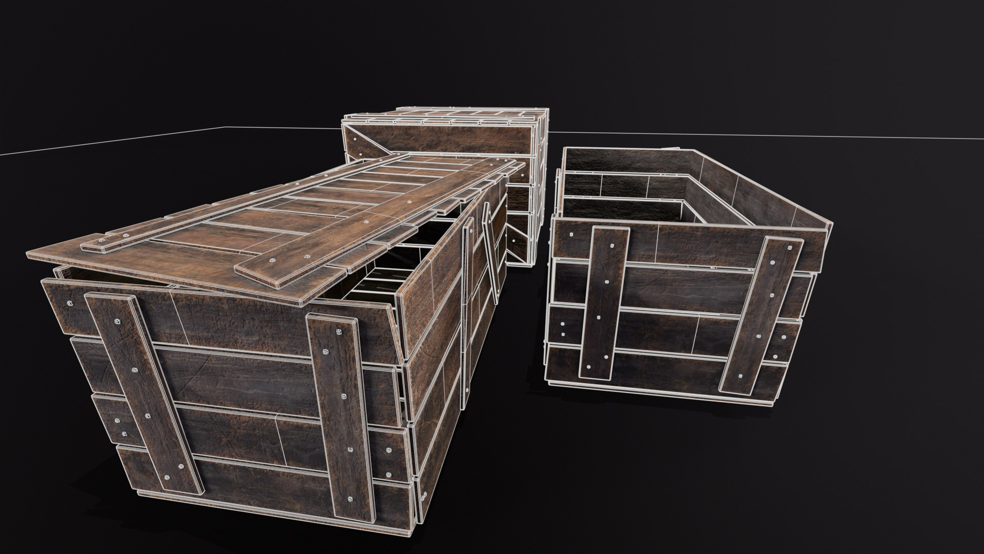 3D Wooden Crates Kit - TurboSquid 2198306