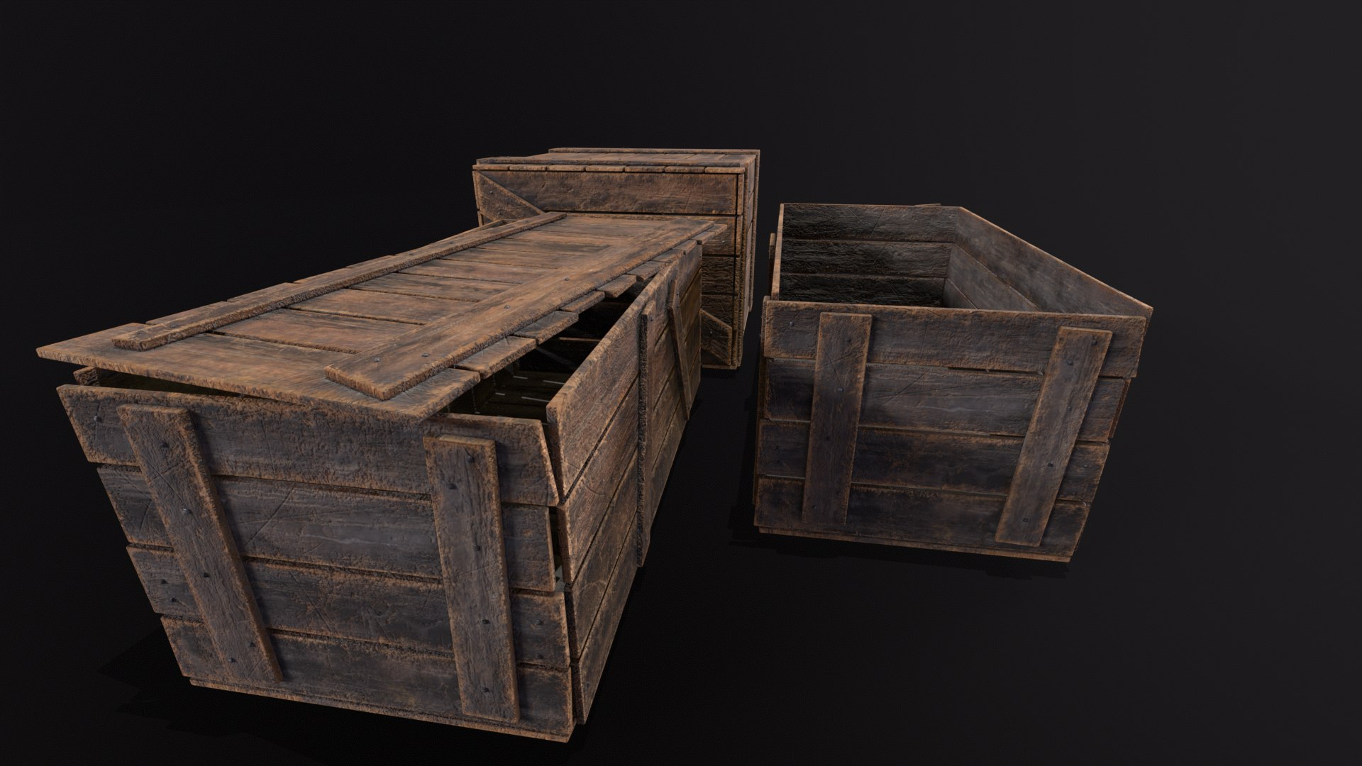 3D Wooden Crates Kit - TurboSquid 2198306