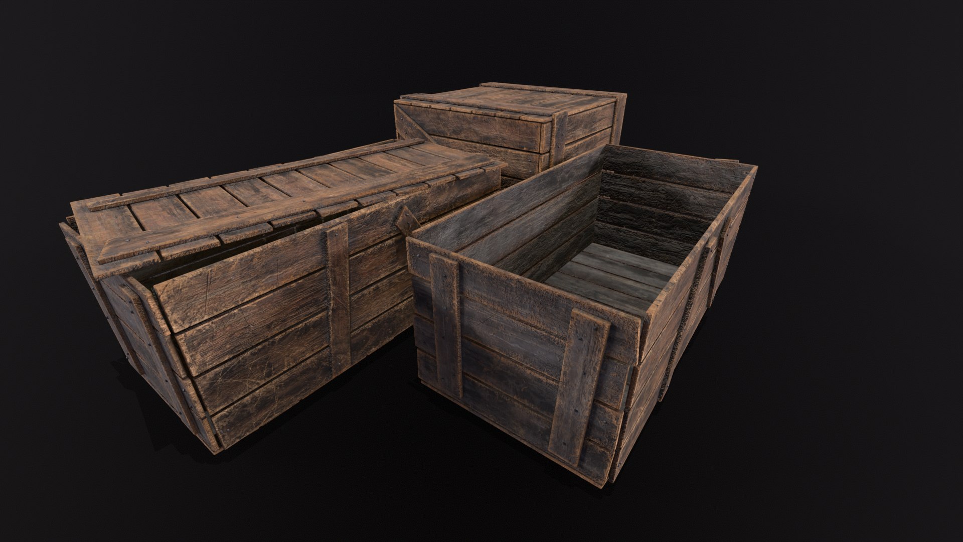 3D Wooden Crates Kit - TurboSquid 2198306