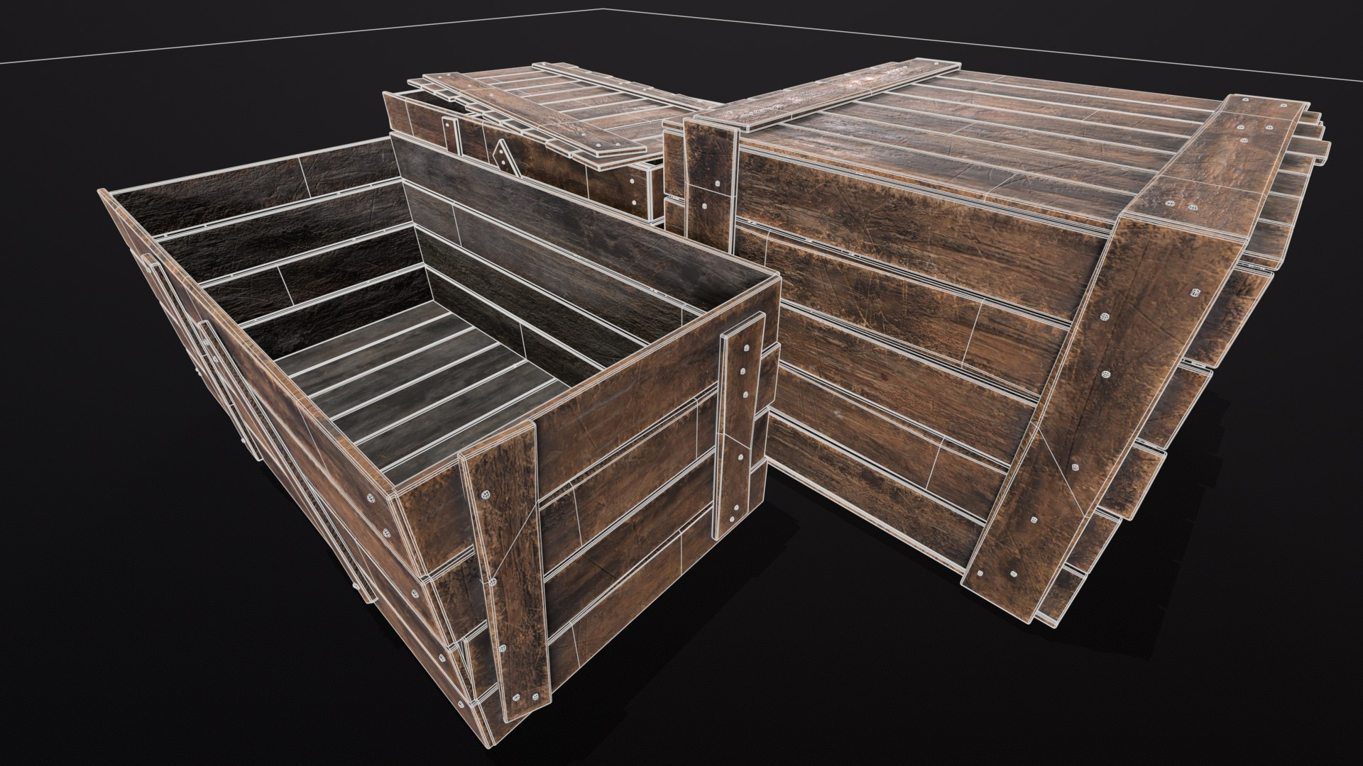 3D Wooden Crates Kit - TurboSquid 2198306
