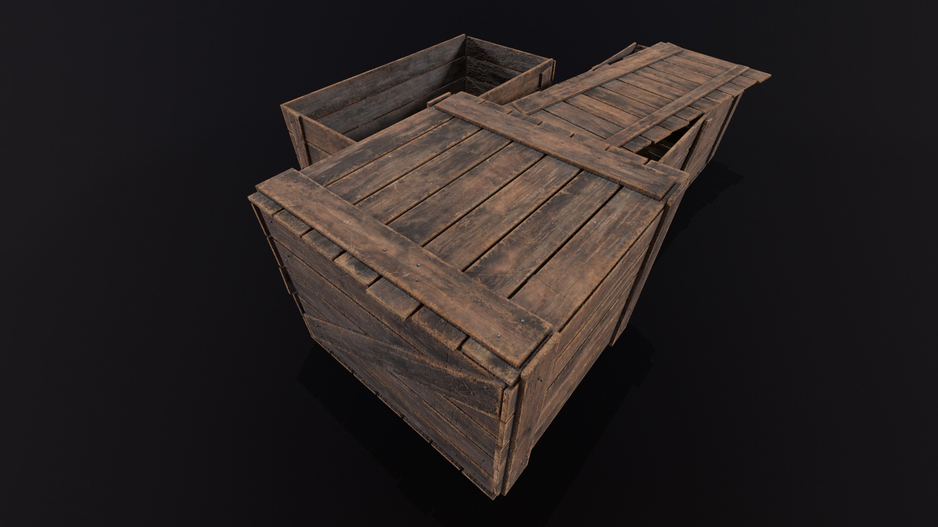 3D Wooden Crates Kit - TurboSquid 2198306