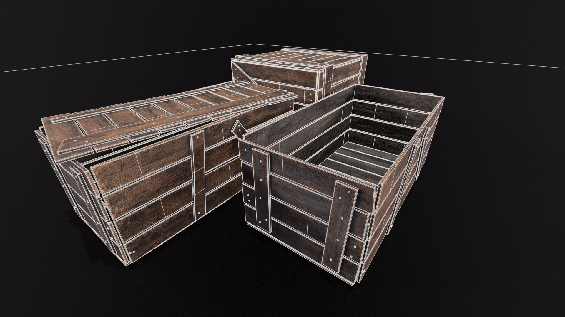3D Wooden Crates Kit - TurboSquid 2198306