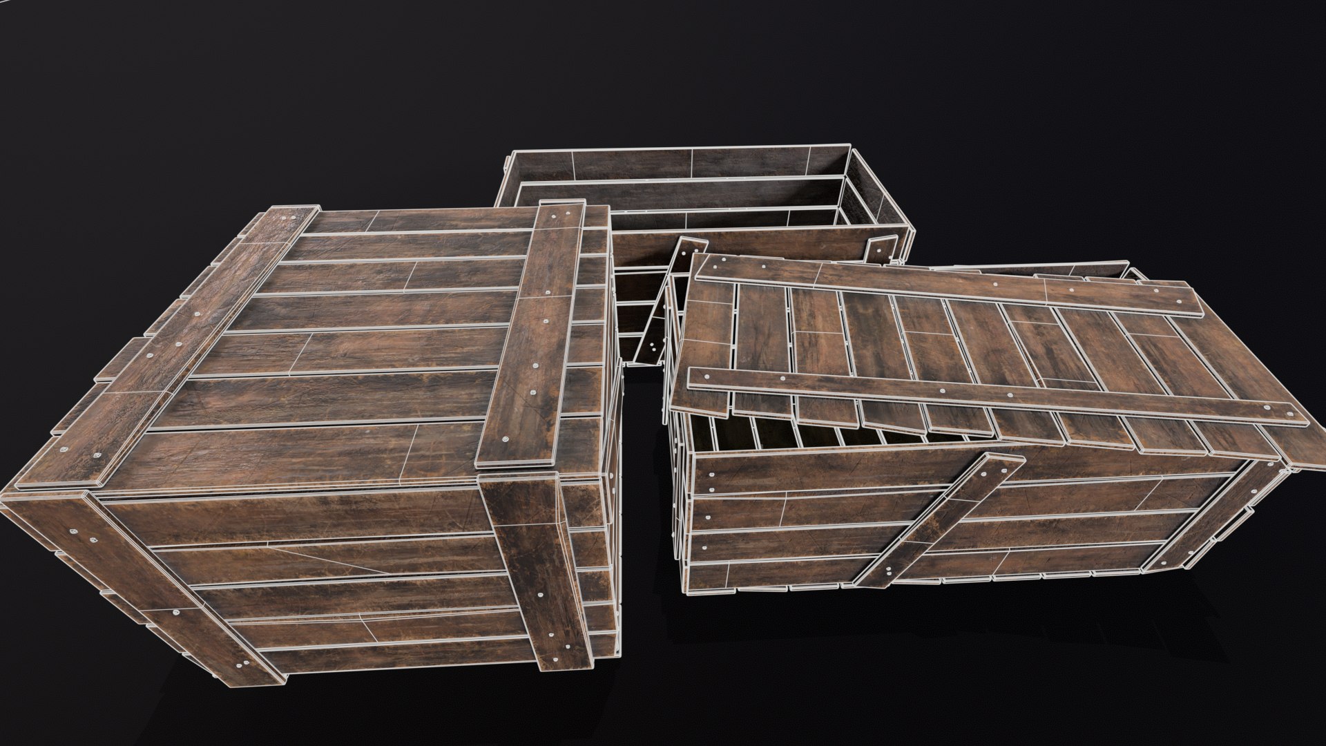 3D Wooden Crates Kit - TurboSquid 2198306