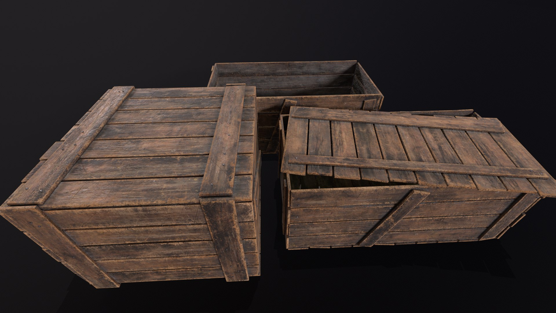 3D Wooden Crates Kit - TurboSquid 2198306