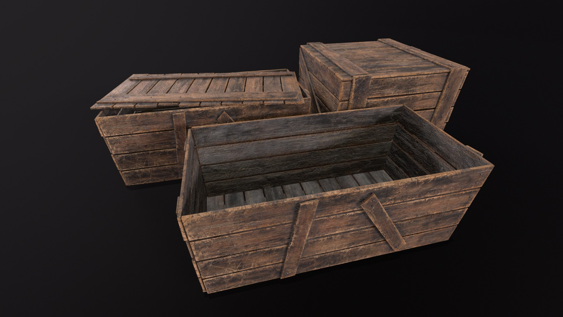 3D Wooden Crates Kit - TurboSquid 2198306