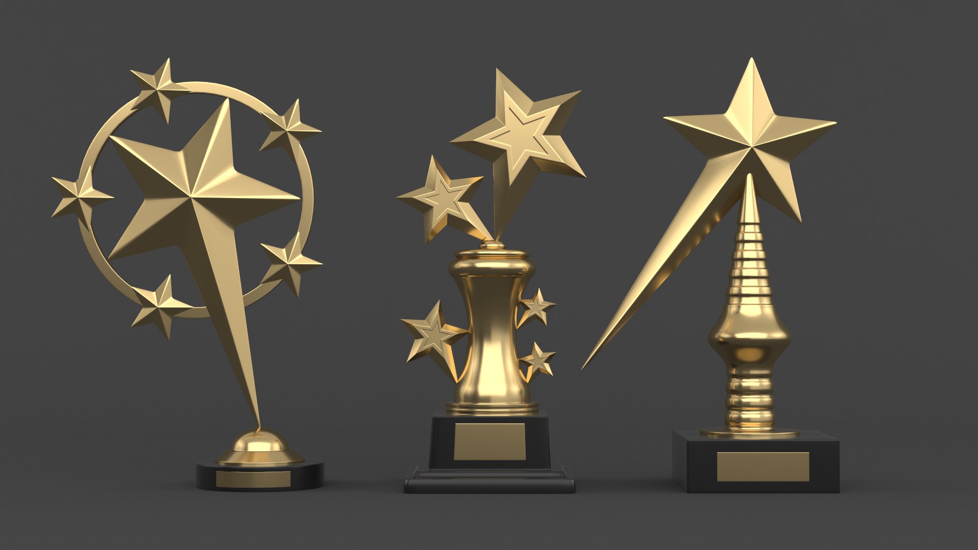 Gold Trophy Cups 3D Model - TurboSquid 2362892