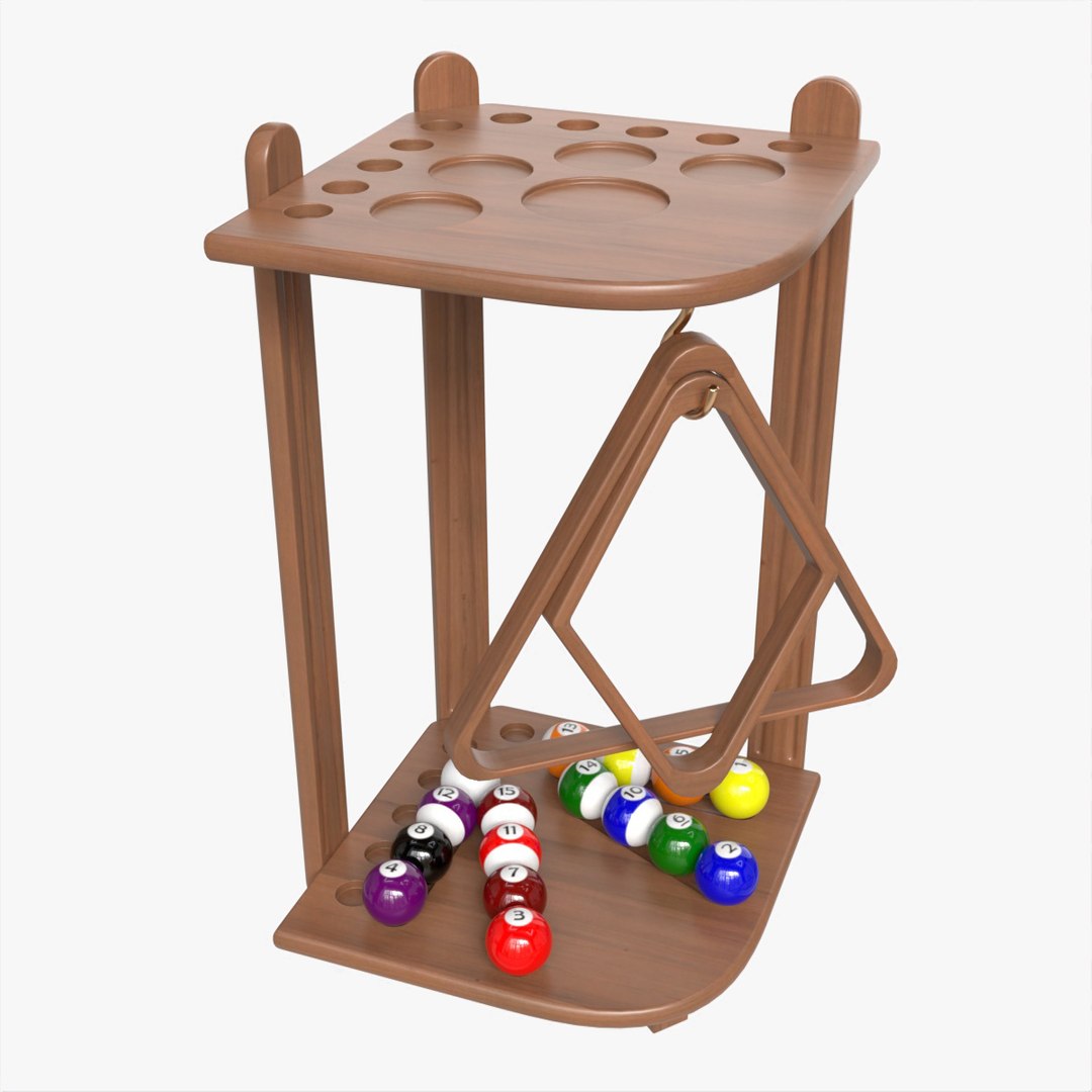 3D Billiard 10 Cue Corner Floor Rack Light - TurboSquid 2073616