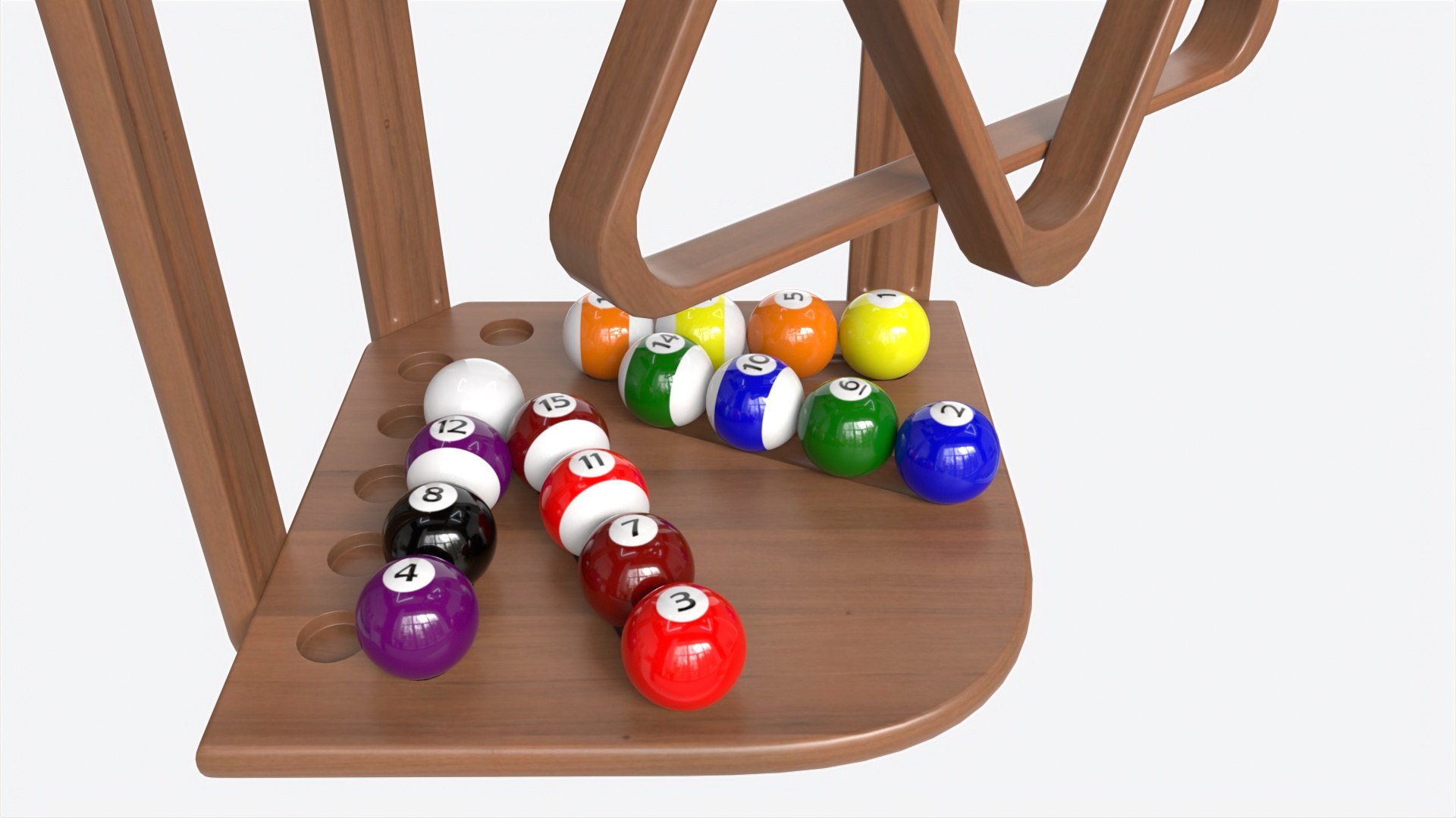 3D Billiard 10 Cue Corner Floor Rack Light - TurboSquid 2073616