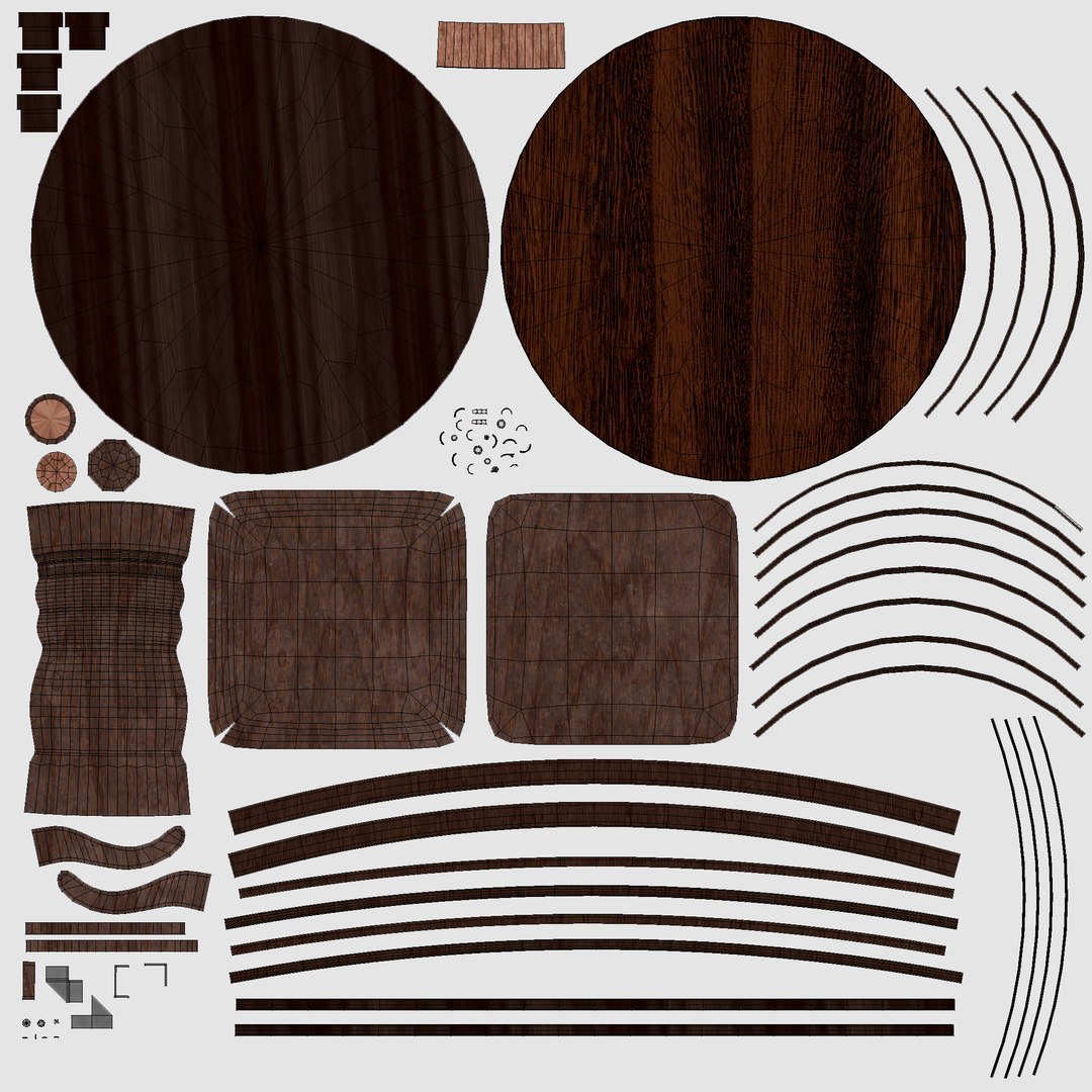 3D wooden table model - TurboSquid 1634643