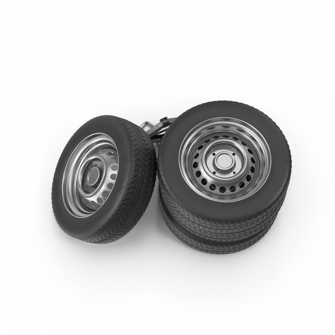 Car Tyres And Car Jack 3D - TurboSquid 2262156