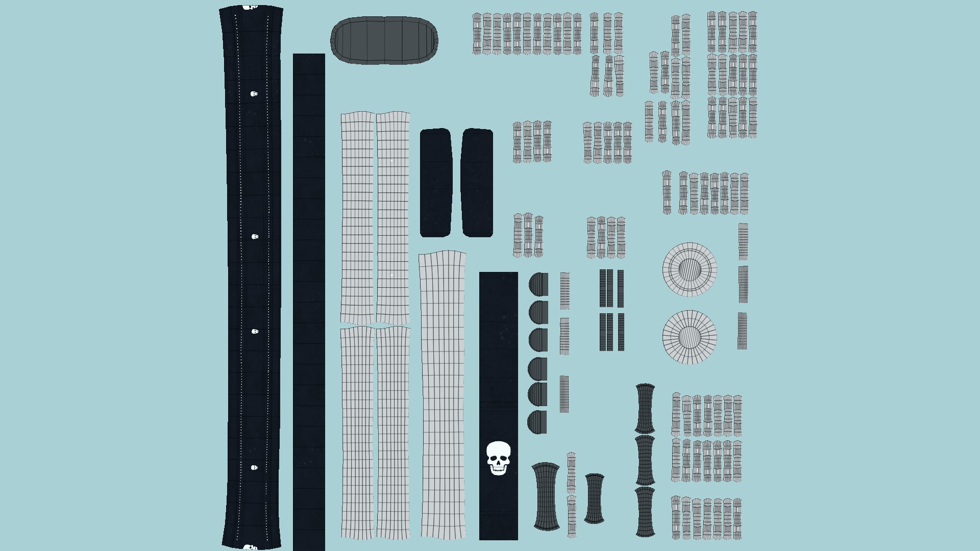 3D Choker Collar B05 Black Skull - Character Design Punk Gothic ...