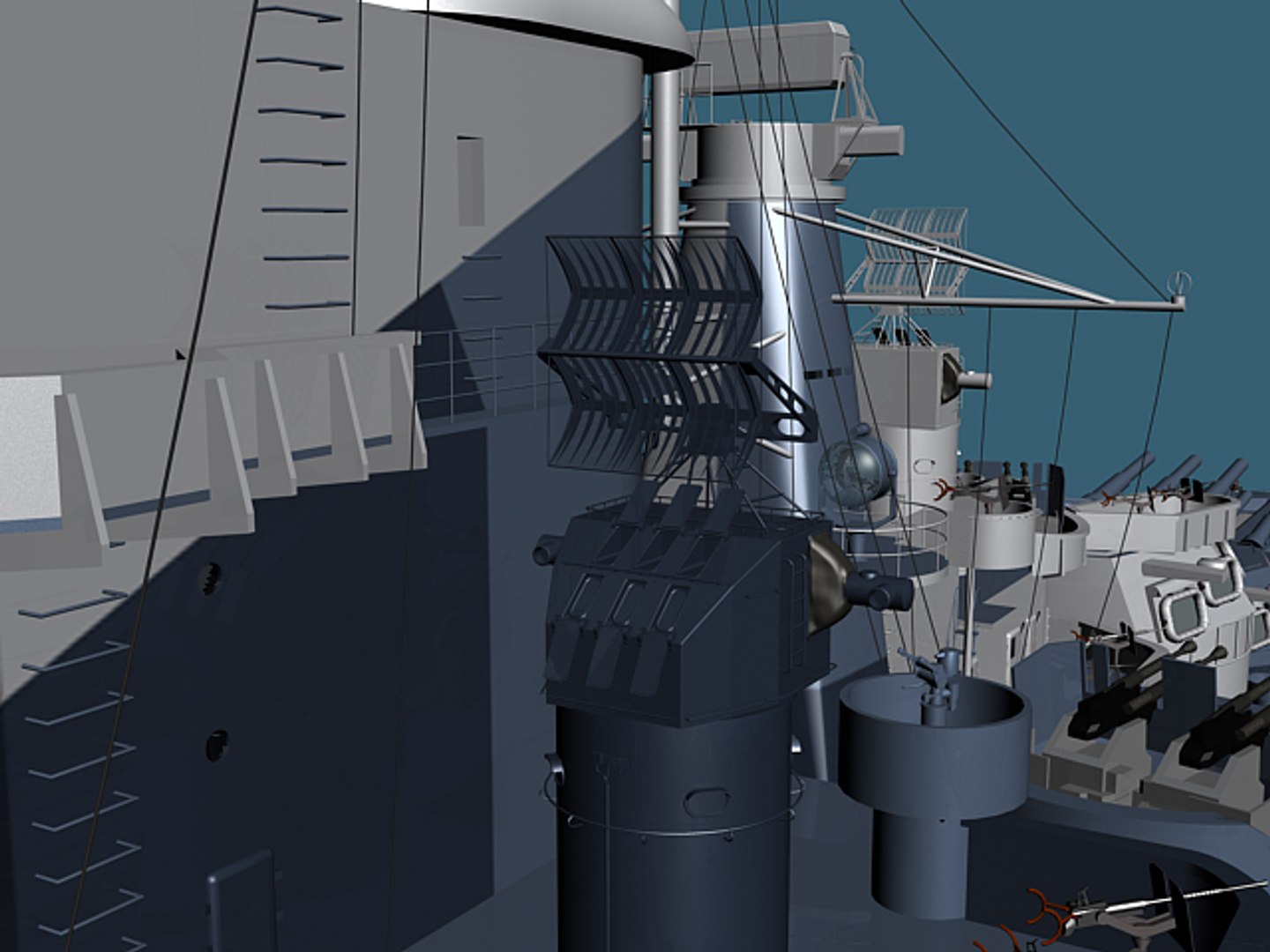 Uss California Bb-44 3d X